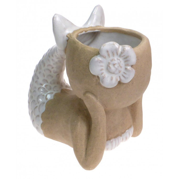 Ceramic Mermaid Lying Planter — Downtown Accessories